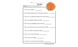 Sun Writing Worksheet by Teach Simple