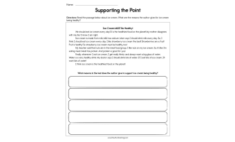 Support the Point Worksheet by Teach Simple