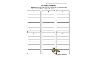 Syllables Worksheet by Teach Simple