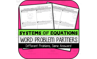 Systems of Equations: Word Problems NOTES & PRACTICE by Teach Simple