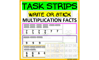 TASK STRIPS | WRITE FACTS+FACTORS | MULTIPLICATION CARDS/CENTER by ...