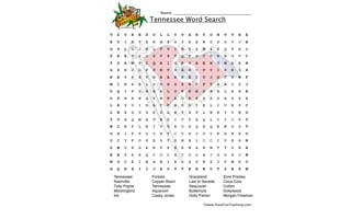 Tennessee Worksheet by Teach Simple