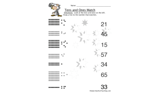 Drawing Tens and Ones Worksheet by Teach Simple