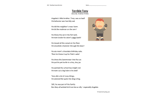 Terrible Twos Reading Comprehension Worksheet by Teach Simple