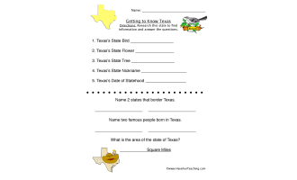 Texas Word Search Worksheet by Teach Simple