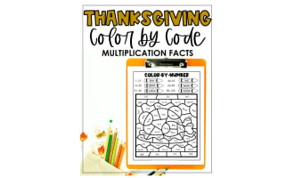 Thanksgiving Multiplication + Division Color by Code by Teach Simple
