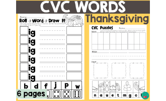 Thanksgiving CVC Puzzles by Teach Simple