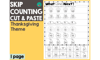 Thanksgiving Skip Counting Worksheet by Teach Simple