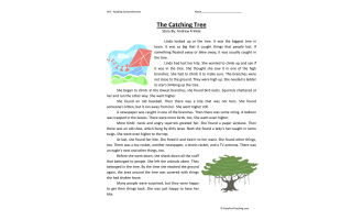 Tree Swing Reading Comprehension Worksheet by Teach Simple