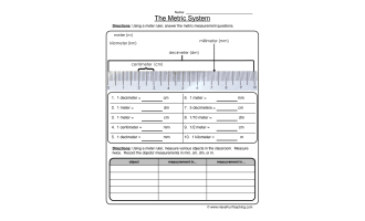 Metric System vs US Standard Measurement Worksheet by Teach Simple