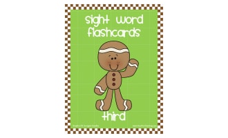 Primer Gingerbread Theme Sight Words Flash Cards by Teach Simple