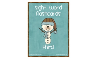 First Grade Snowman Sight Words Flash Cards by Teach Simple