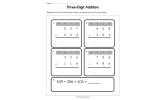 Build a Three Digit Number Worksheet by Teach Simple