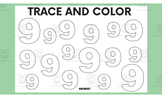 Trace and Color Number Shape - 6 by Teach Simple
