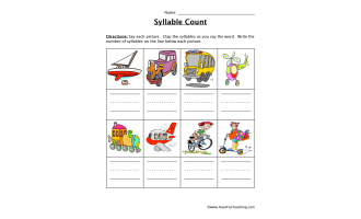 Syllable Sorting Worksheet by Teach Simple