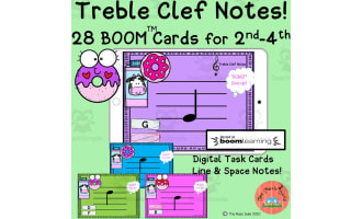 Snowman Treble Clef Notes Boom Cards by Teach Simple