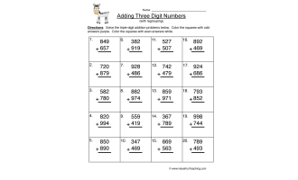 Adding Two Digit Numbers Multiple Addends Worksheet by Teach Simple