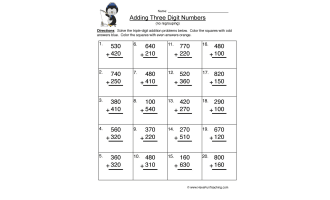 Quad Digit Addition Worksheet by Teach Simple