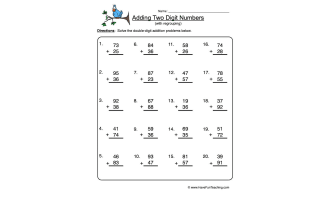 Adding Two Digit Numbers Multiple Addends Worksheet by Teach Simple