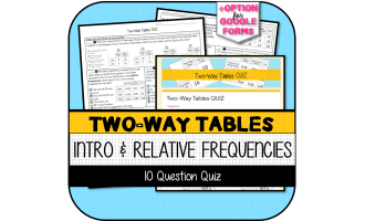 Scatter Plots & Two-Way Tables TASK CARDS by Teach Simple