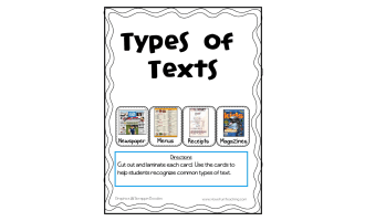 Different Types of Text Worksheet by Teach Simple