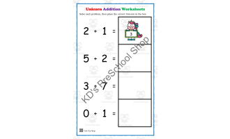 Unicorn Addition Worksheets by Teach Simple