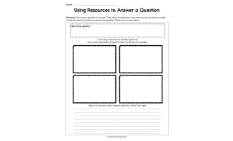 Locating Information to Answer a Question Worksheet by Teach Simple