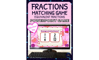 Valentines Day Equivalent Fractions Matching Game Activity - Printable ...
