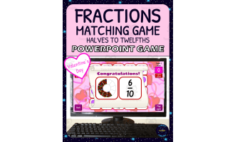 Valentines Day Fractions Matching Game Activity - 1/2s to 1/12s ...