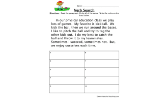 Linking Verbs Search Worksheet by Teach Simple
