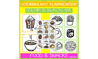 Vocabulary Illustration Flashcards | SWEETS AND DRINKS by Teach Simple