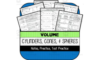 Volume of Cylinders, Cones, & Spheres QUIZ by Teach Simple