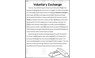 Trade and Voluntary Exchange Reading Packet by Teach Simple