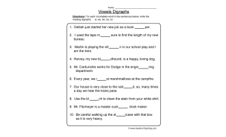 EW UI Vowel Worksheet by Teach Simple