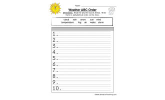 Weather Alphabetical Order Worksheet by Teach Simple