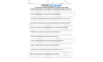 Web Quest: The Battle of Britain | History Worksheet by Teach Simple