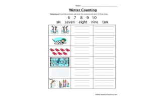 Winter Counting 1-5 Worksheet by Teach Simple