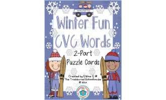6 Coins Winter Fun: 2-Piece Puzzle Cards by Teach Simple