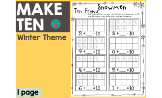 Winter 10 Frames Match by Teach Simple