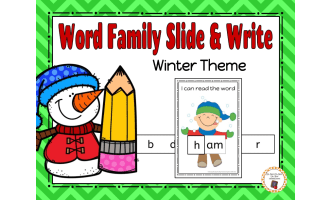 Thanksgiving Word Family Slide & Write Activity by Teach Simple