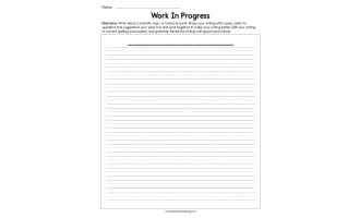 Work in Progress Writing Worksheet by Teach Simple