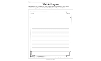 Work in Progress Writing Worksheet by Teach Simple