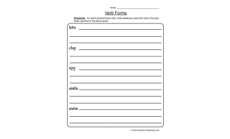 Verb Sentences Worksheet by Teach Simple