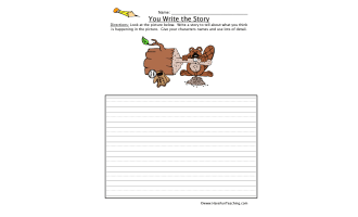 You Write the Story Kids Picture Worksheet by Teach Simple