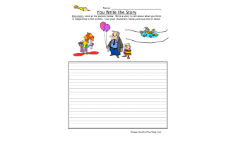 You Write the Story Cats Picture Worksheet by Teach Simple