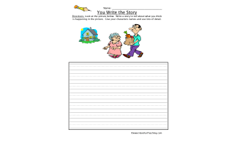 You Write the Story Kids Picture Worksheet by Teach Simple