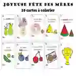 10 Printable coloring cards for Mother's Day ( French Version ) by ...