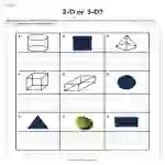 2D or 3D Shapes Worksheet by Teach Simple