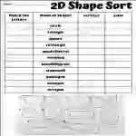 2D Shape Sort Worksheet by Teach Simple