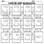4 Digit x 1 Digit Multiplication Maze by Teach Simple